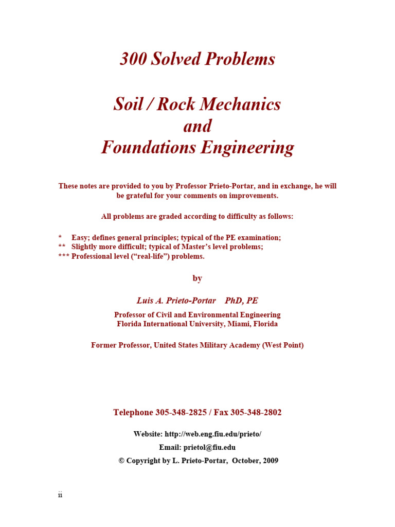 300 Solved Problems For Soil Mechanics and Foundation ENgineering | PDF | Business