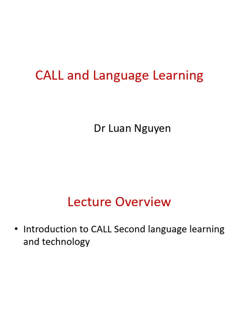 CALL and second language learning | PDF | Second Language Acquisition ...