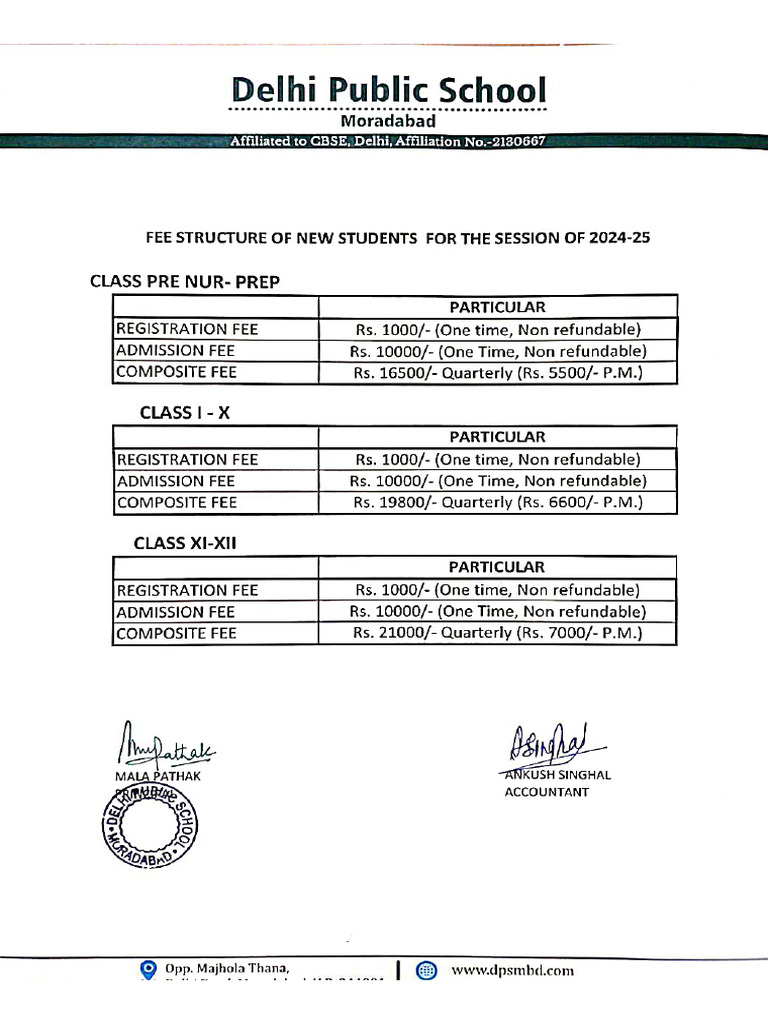 Fee Structure2024-25 | PDF