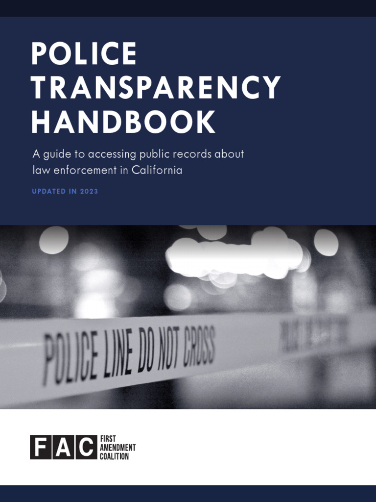 Police Transparency Handbook Digital With All Hyperlinks-1 | PDF ...