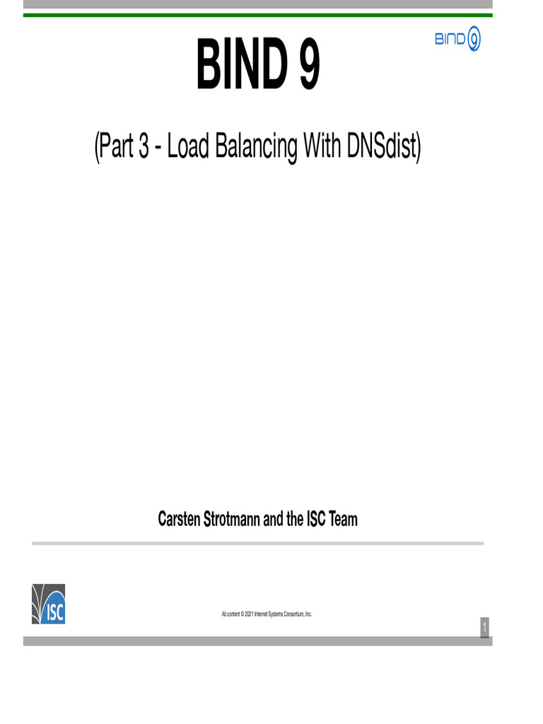 BIND9webinar03 Dnsdist Load Balancing | PDF | Domain Name System | Computer Architecture