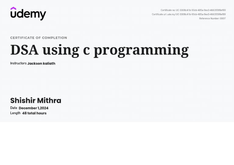 Udemy Certificate 3 | PDF