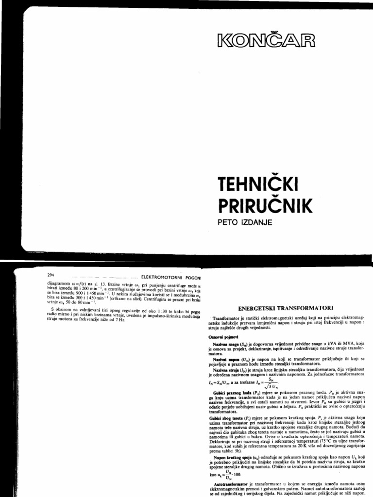 KONCAR - Teh. Prirucnik - Transformatori | PDF