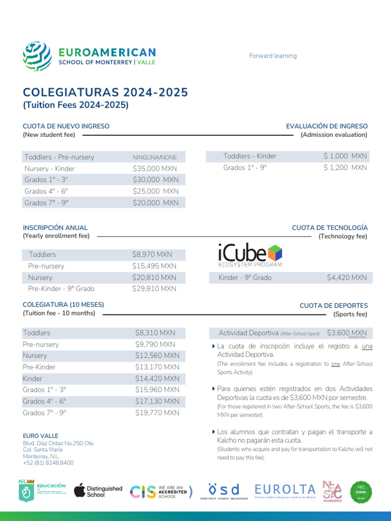 Cuotas y Actividades en Euro Valle | PDF