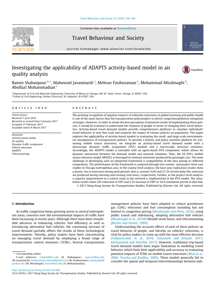 Investigating The Applicability of ADAPTS Model in Air Quality Analysis ...