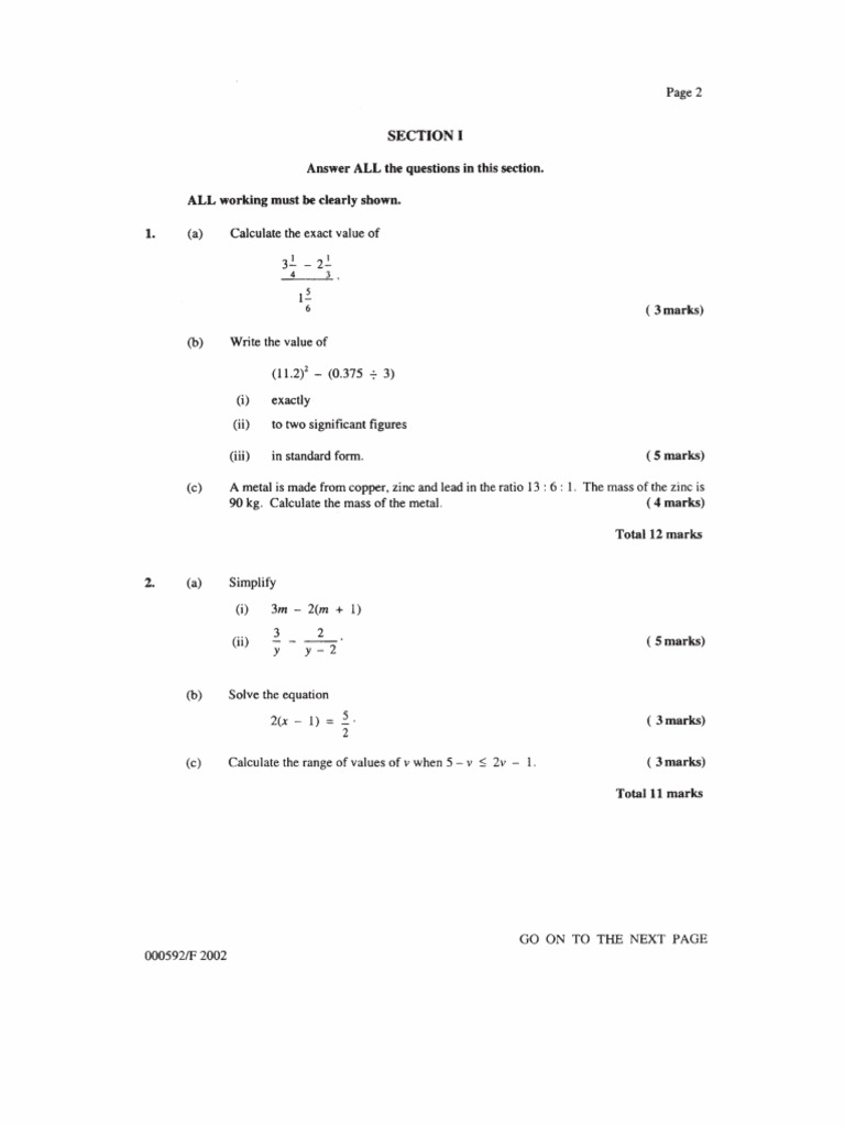 CSEC Algebra Practice Question1 | PDF