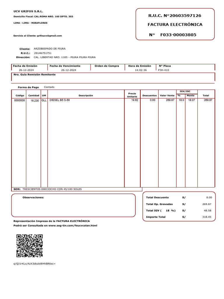 FACTURA PETROLEO COLAN | PDF