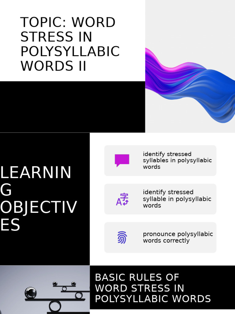 Polysyllabic Words Stress | PDF | Word | Stress (Linguistics)