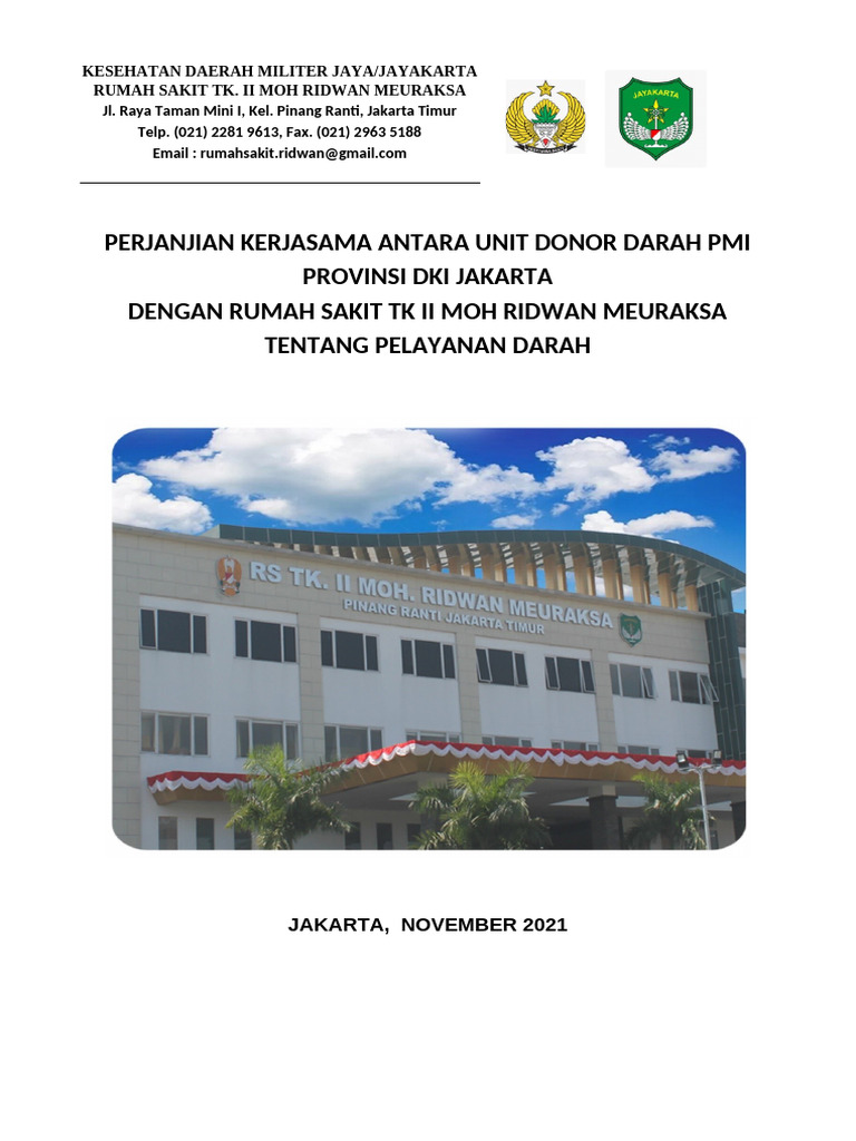 Kerjasama PMI dan RS Ridwan Meuraksa | PDF