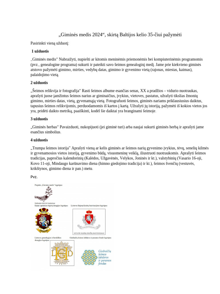 uzduotys gimines medis (1) | PDF