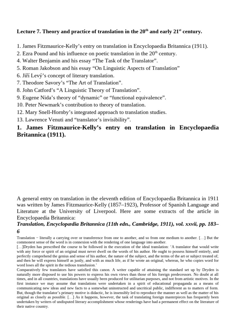 Translation Theory: 20th-21st Century | PDF | Translations | Semantics