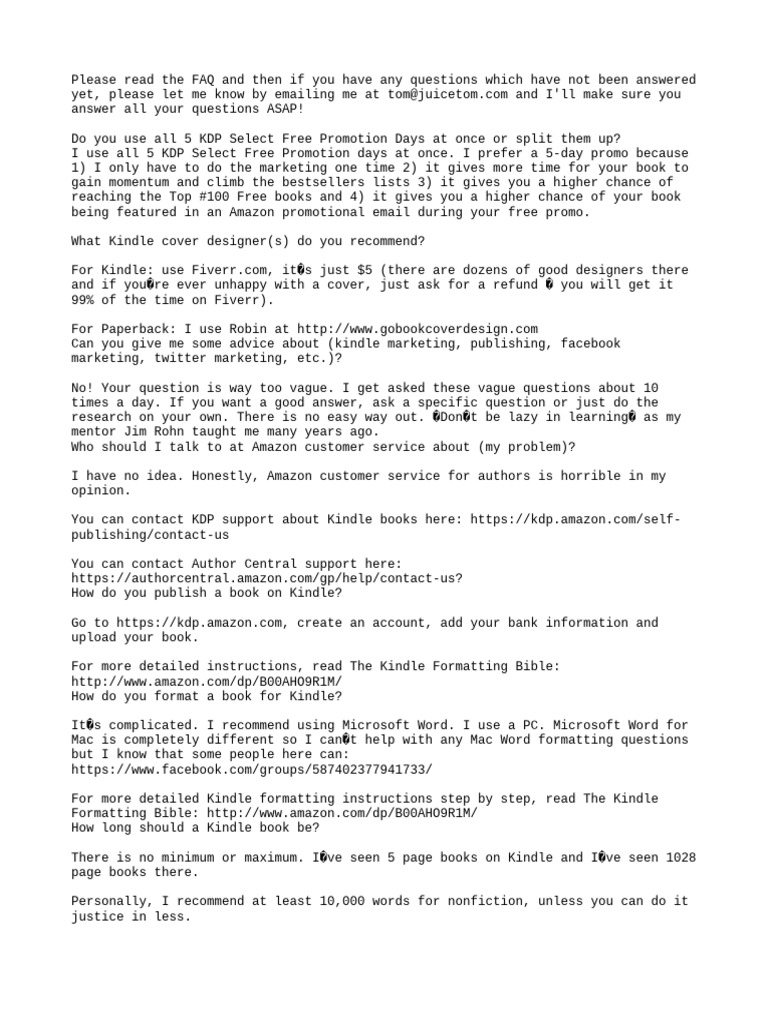 40- Frequently Asked Questions (FAQ) | PDF | Amazon Kindle | Books