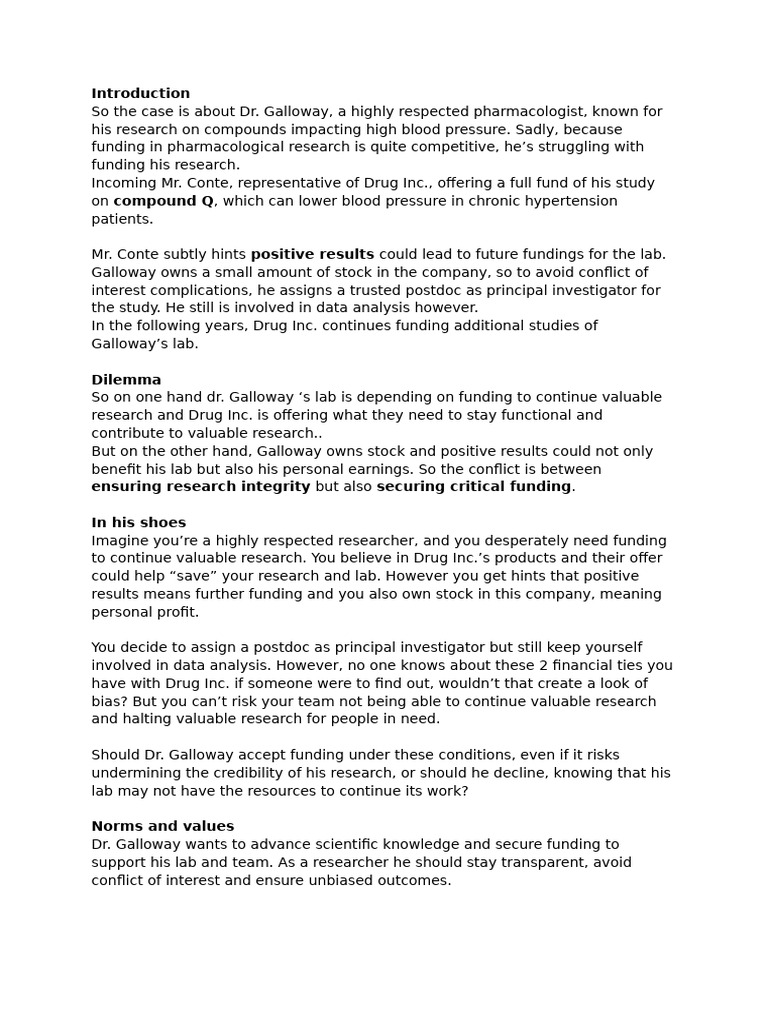 Galloway Case | PDF | Conflict Of Interest | Credibility