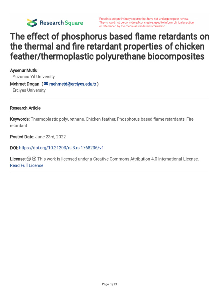 The Effect of Phosphorus Based Flame Retardants On | PDF | Composite ...