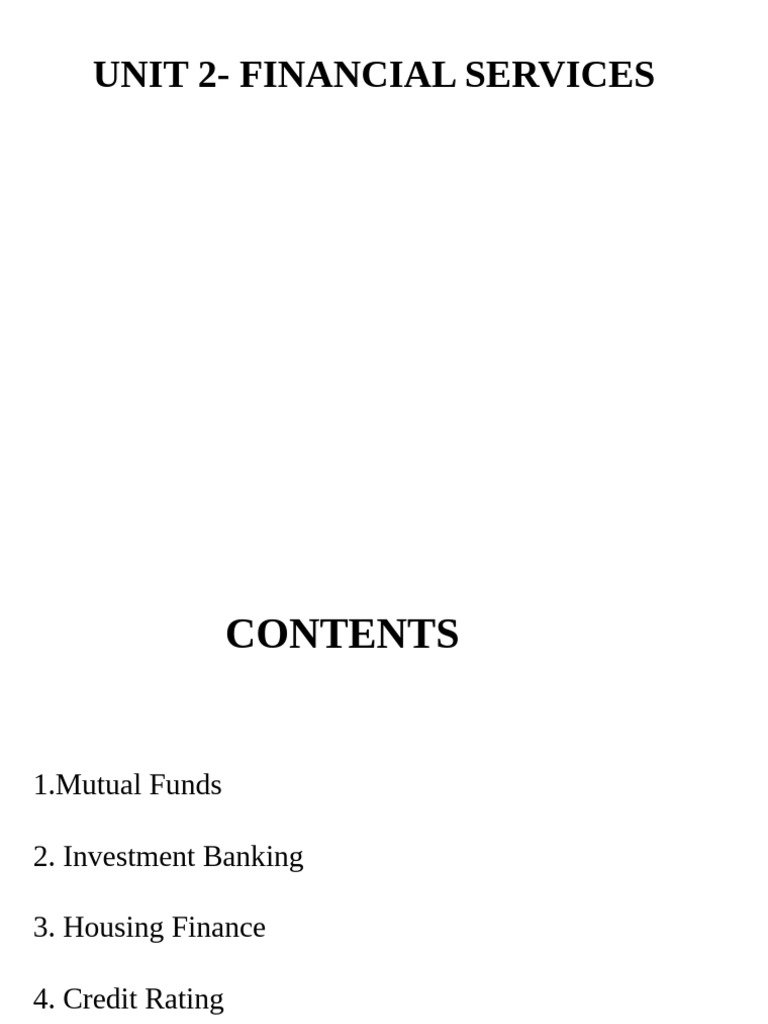 Unit 2-FMS-Tri-Sem IV | PDF | Investment Fund | Credit Rating