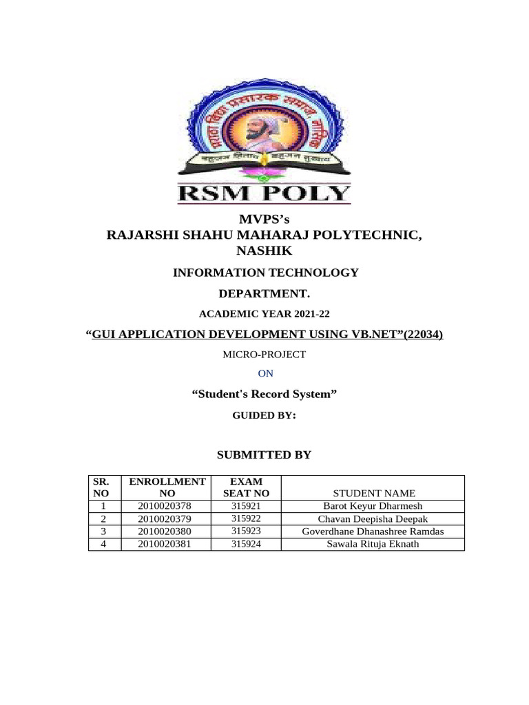 Group No. 17 GAD Microproject Report | PDF | Databases | System