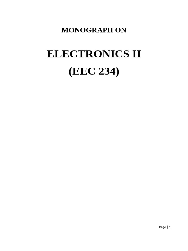 Electronics Ii Handbook | PDF | Field Effect Transistor | Amplifier