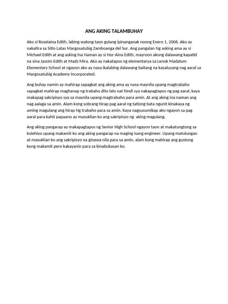 Ako Si Roselain-WPS Office | PDF