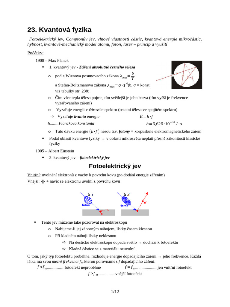 Maturita-Fyzika - 23.otazka | PDF