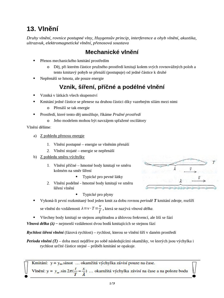 Maturita-Fyzika - 13.otazka | PDF