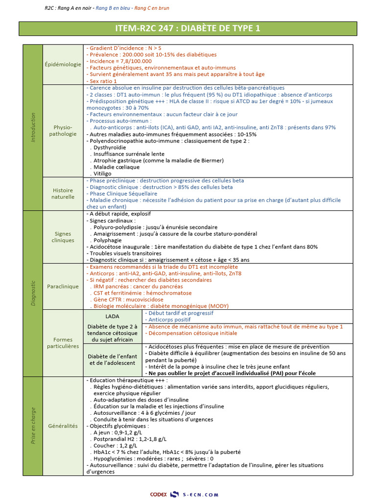 Diabète de Type 1 : Diagnostic et Prise en Charge | PDF | Maladies et ...