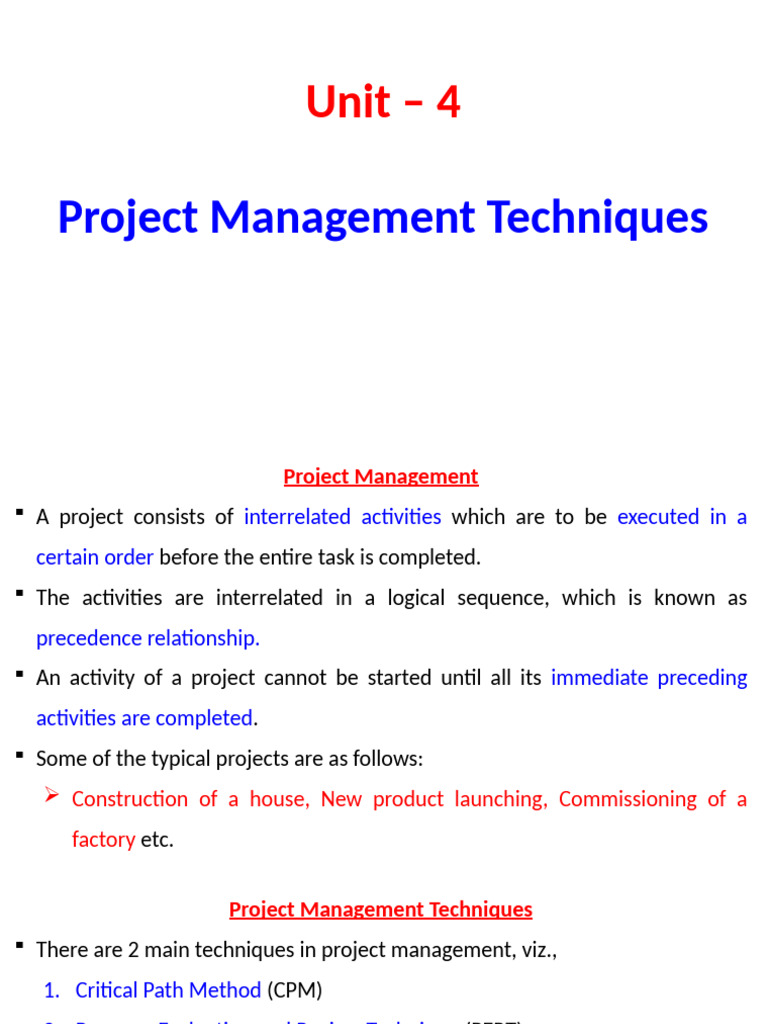 Unit 4 Project Management Techniques | PDF | Normal Distribution ...