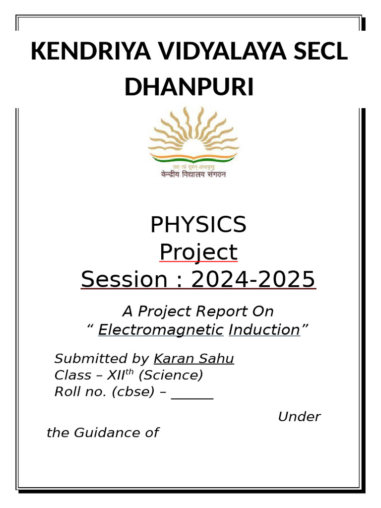 PHYSICS PROJECT | PDF | Electromagnetic Induction | Magnetic Field