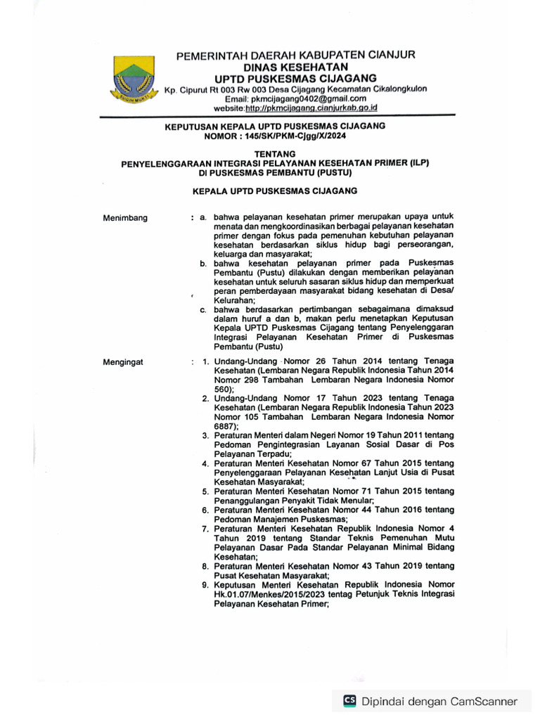 SK Tentang Penyelenggaraan Ilp Di Pustu | PDF