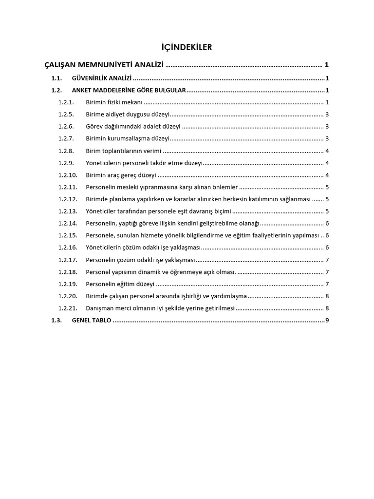 Ic Paydas Anketi Analizi | PDF