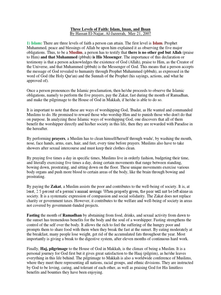 Three Levels of Faith in Islam | PDF | Religion & Spirituality