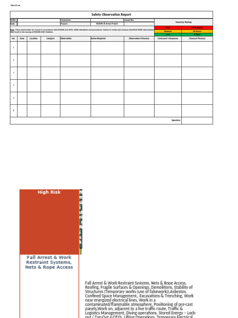 Site Observation Template | PDF