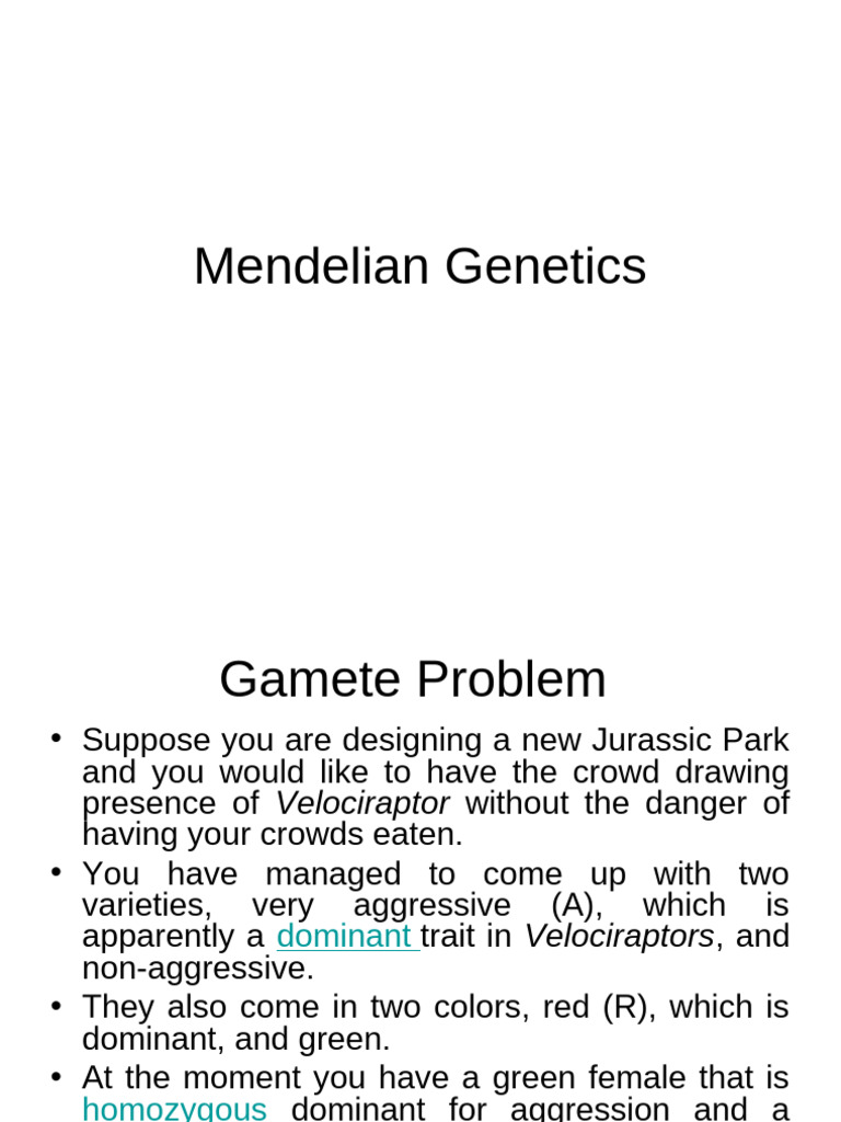 Problems Mendelian Genetics | PDF | Dominance (Genetics) | Genotype