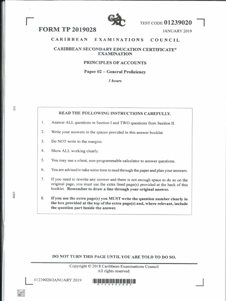 CSEC POA January 2019 Paper 2 | PDF