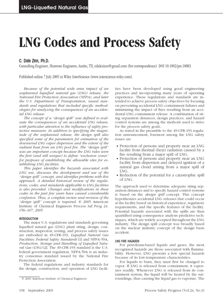 LNG Codes and Process Safety | PDF | Liquefied Natural Gas