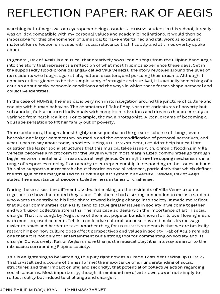 Reflection - Daquigan, John Philip M - 20240903 - 183737 - 0000 | PDF ...