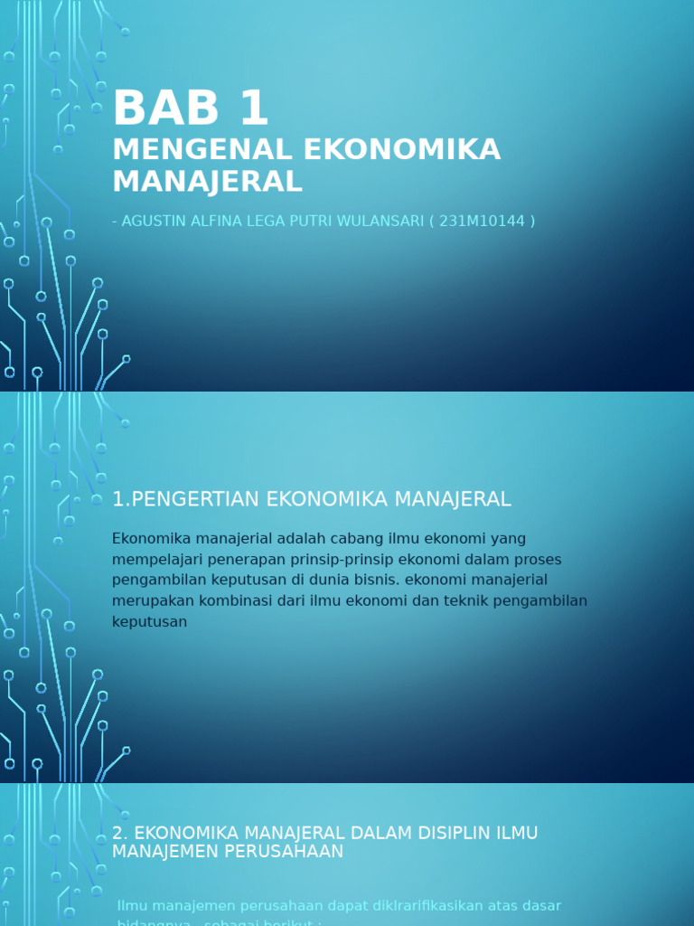BAB 1 MENGENAL EKONOMIKA MANAJERAL | PDF