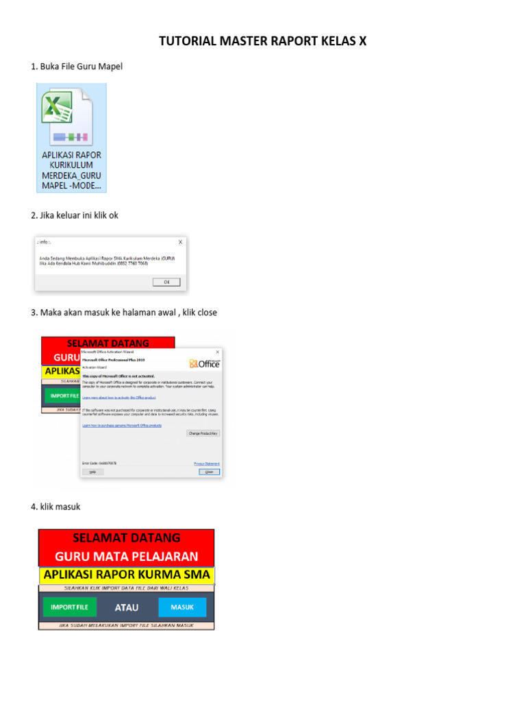 TUTORIAL MASTER RAPORT KELAS X | PDF
