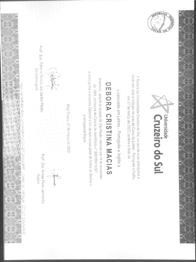 Diploma Letras - Debora Macias | PDF