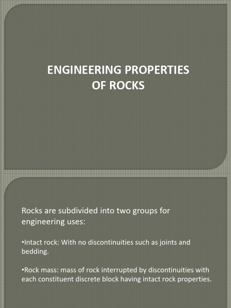 Engineering Properties of Rock | PDF | Strength Of Materials | Porosity