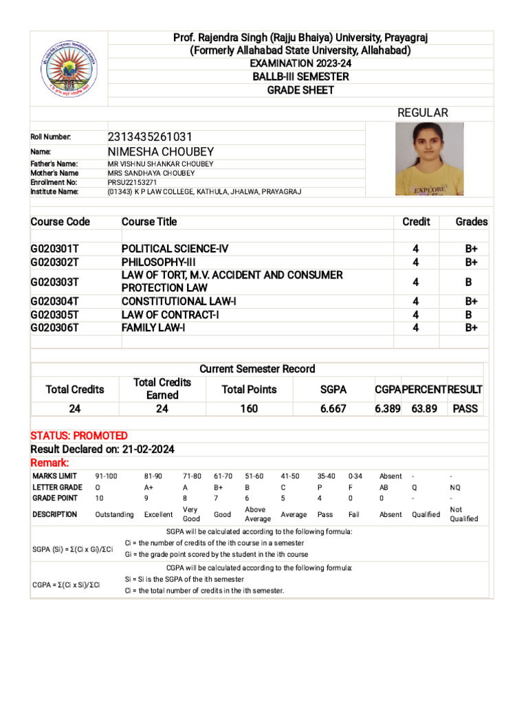 3rd Semester Result | PDF | Student Assessment And Evaluation | Educational Assessment And ...