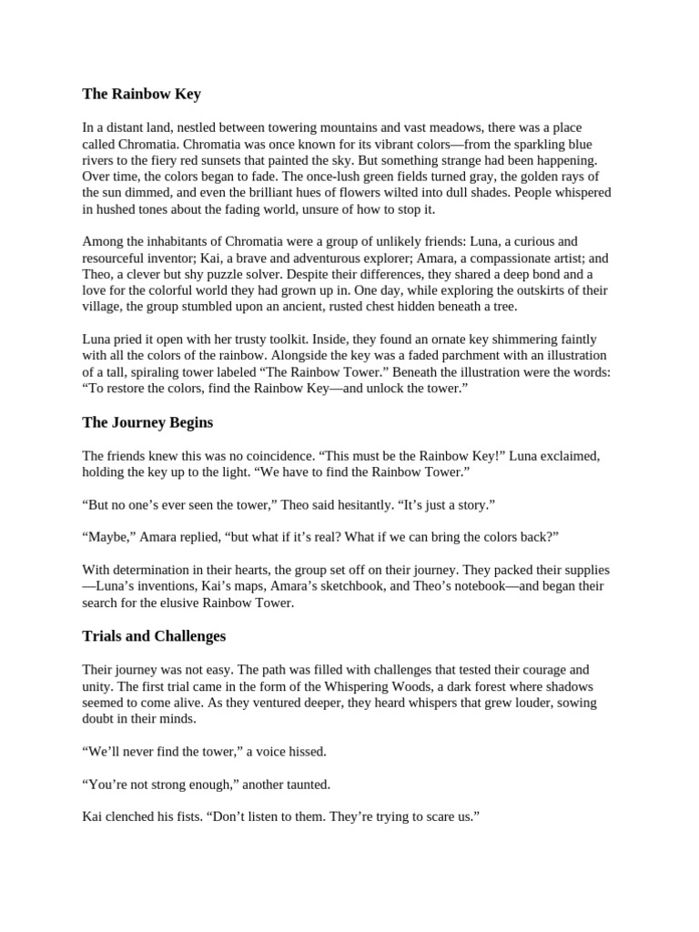 The Quest for the Rainbow Key | PDF