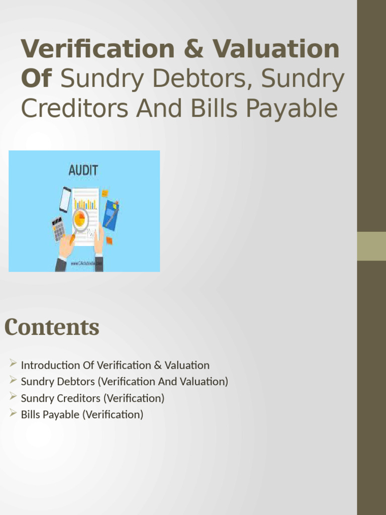 Verification & Valuation | PDF | Accounts Payable | Financial Accounting