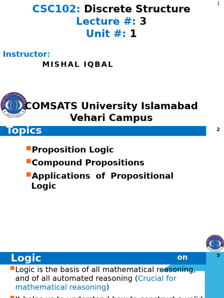 3 Proposition Logic | PDF | If And Only If | Logic