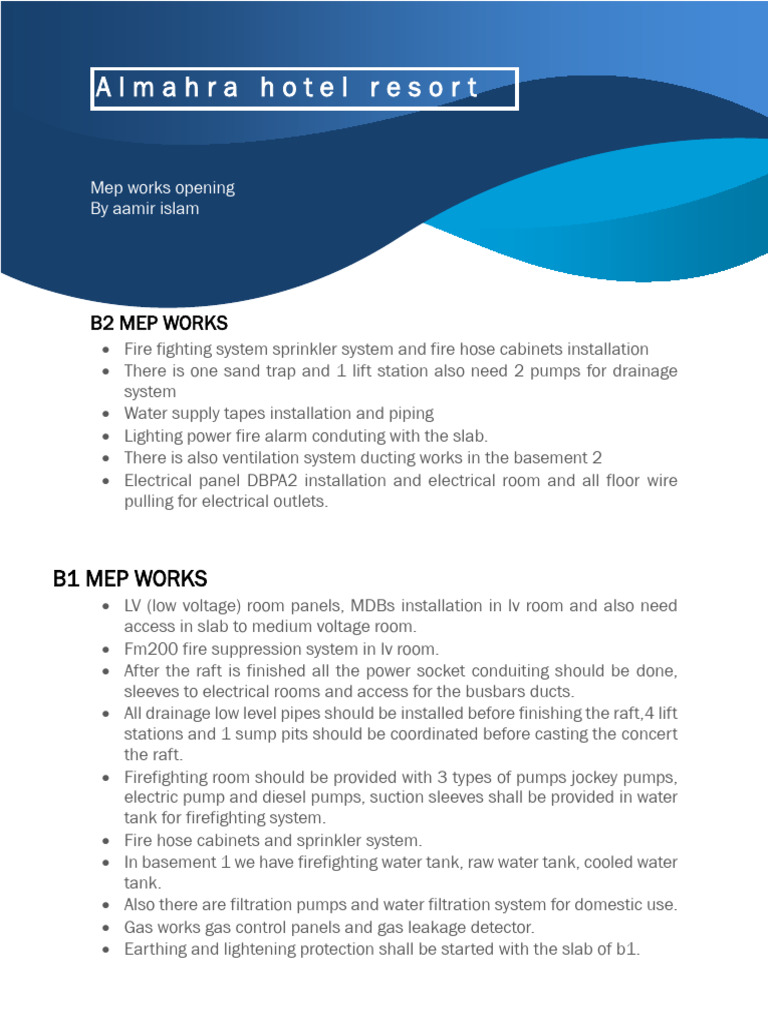 Mep Works Opening | PDF