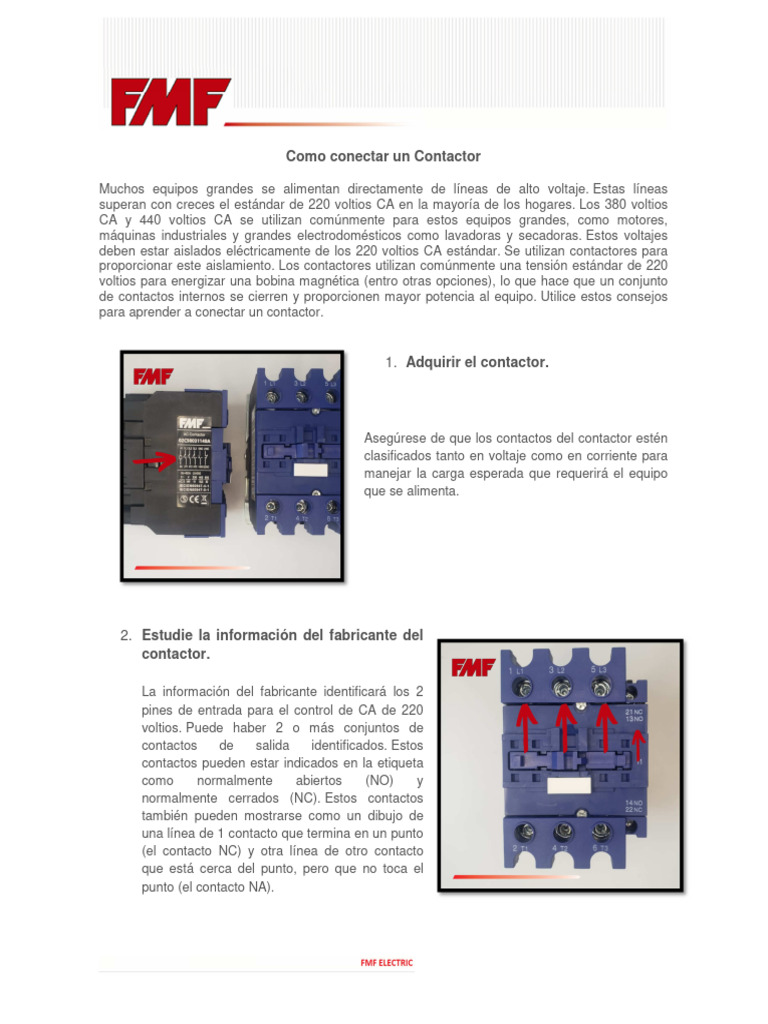 Cómo conectar un contactor eléctrico | PDF | Corriente alterna | Bienes ...
