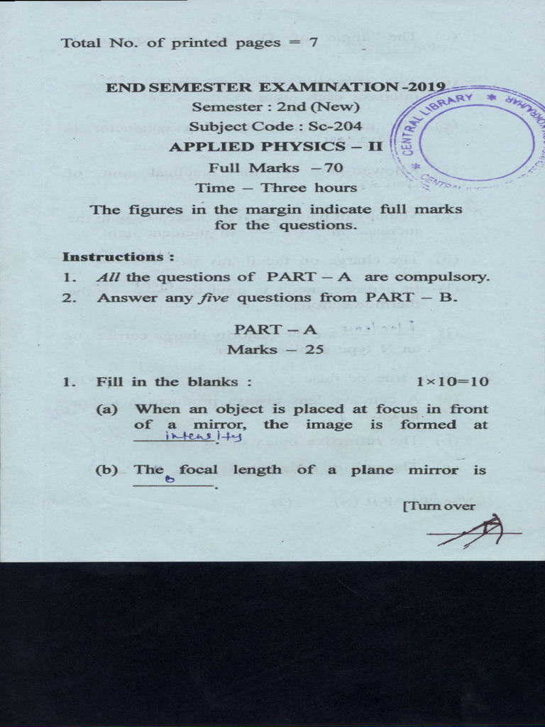 Physics 2019 | PDF | Optics