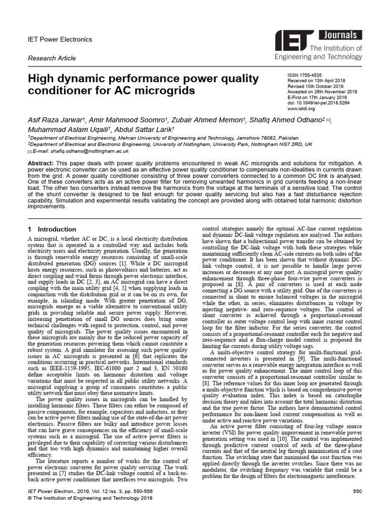 IET Power Electronics - 2019 - Jarwar - High Dynamic Performance Power ...
