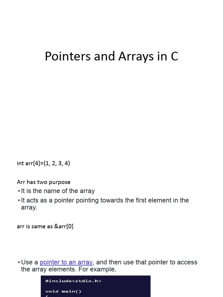 Arrays and Pointers | PDF