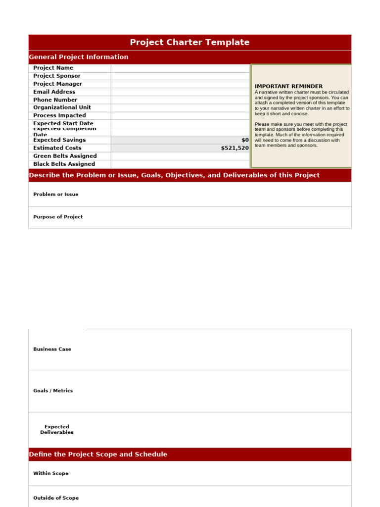 Project Charter Template | PDF | Performance Indicator | Business