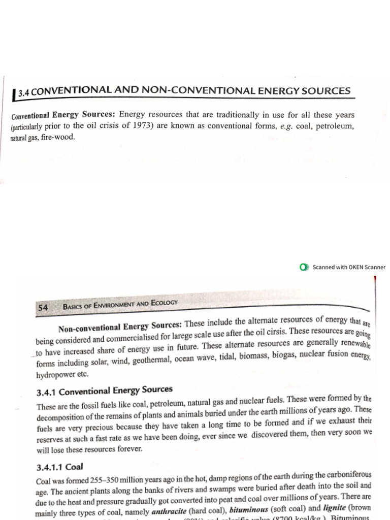 Conventional and non- conventional energy resources | PDF